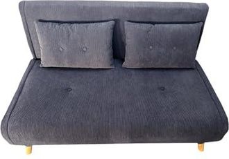 Concept Usine | Canap&eacute; Convertible 2 Places en Velours C&ocirc;tel&eacute; | Design Ennis Gris | Canap&eacute; Lit | Style Moderne | Confort Optimal | Dossier Ajustable Multi-Positions