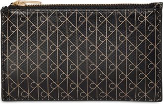 Calvin Klein Mantel Coated Emblem Print Zipped Card