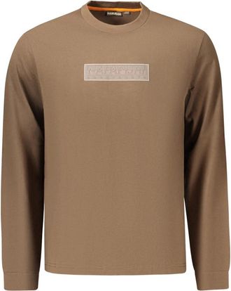 Napapijri Box Logo Langarm T-Shirt - - Tops - Herren - Braun - XL