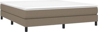 vidaXL Vidaxl - Cadre de lit &agrave; ressorts taupe 160x200 cm - Tissu 100% polyester - Structure en contreplaqu&eacute; - Hauteur 25 cm - Lit simple confortable
