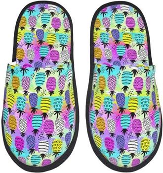 Generic Imprim&eacute; Ananas Griffonn&eacute; Pantoufles Moelleuses Automne Pantoufles En Peluche Hiver Chaussures Pour Chambre Homme Int&eacute;rieur M