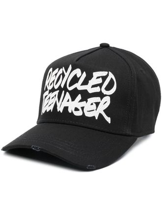 Dsquared2 casquette &agrave; slogan imprim&eacute; - Noir