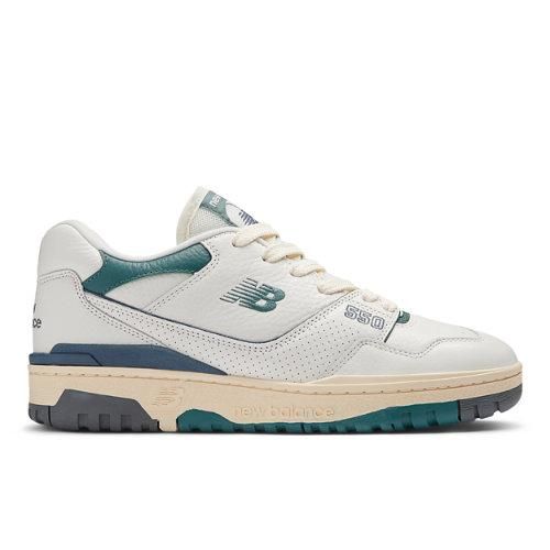 Unisex 550 in Wei&szlig;/Gr&uuml;n/Beige, Leder, Gr&ouml;&szlig;e 37.5