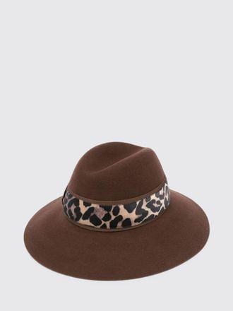 Borsalino Claudette Wollfilzhut mit Animal-Print und breiter Krempe