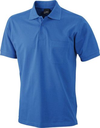 James & Nicholson Klassisches Poloshirt mit Brusttasche (XL, royal)