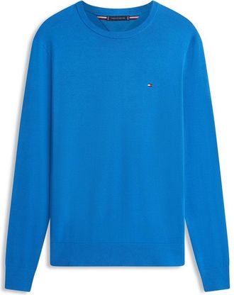 Tommy Hilfiger Leichter Pullover aus Baumwolle mit kleinem Flag-Aufn&auml;her in