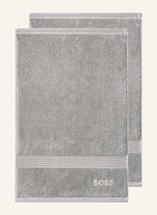 HUGO BOSS G&auml;stetuch 2er Set Loft silber