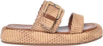Baldinini Femme, Chaussures, Beige, Taille: 38 EU Raffia Mule