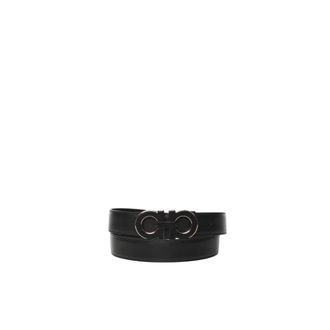 Ferragamo Verstellbarer Double Gancini G&uuml;rtel - - Accessories - Herren - Schwarzk - 115 CM