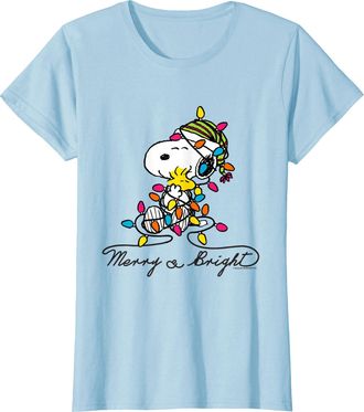 Peanuts Merry And Bright Snoopy Christmas T-Shirt