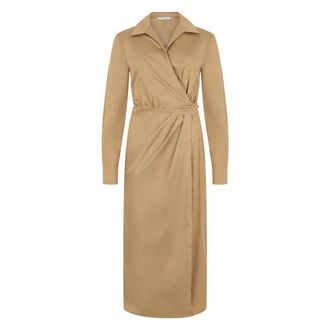 Max Mara Midi-Kleid aus Baumwolle - - Dresses - Damen - Beige - L