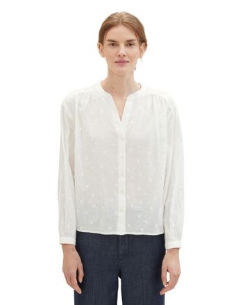 Tom Tailor Damen Tunica Bluse mit Muster, 34793 - Offwhite Tonal Embroidery, 42