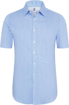 DeSoto Jersey-Kurzarmhemd mit Kleinmuster und Kentkragen, Slim in