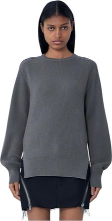 Rick Owens Femme, Pulls, Gris, Taille: 38 FR Pull en Tricot C&ocirc;tel&eacute;