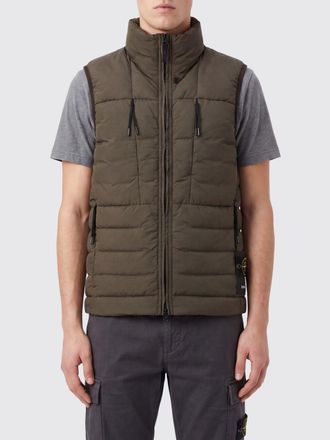 Stone Island Gilet matelass&eacute; en nylon avec col chemin&eacute;e et logo Compass