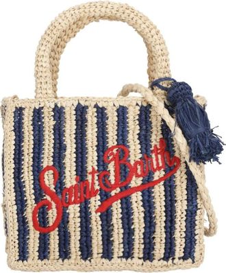 Saint Barth Femme, Sacs, Bleu, Taille: ONE Size Mini Vanity Raffia