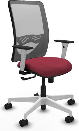 Piqueras y Crespo B&uuml;rostuhl mit Netzr&uuml;ckenlehne mit wei&szlig;en und schwarzen Armlehnen, h&ouml;henverstellbare Lendenwirbelst&uuml;tze, ausgestattet mit Sincro 3 Positionen, Grau/Gra