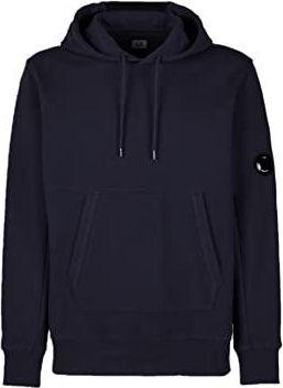 C.P. Company Sweat &agrave; Capuche Pullover en Polaire Diagonal Raised (M, Bleu Total Eclipse)