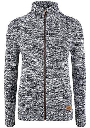 Oxmo OXPhenix Femme Cardigan en Tricot Grossier Gilet avec col Montant Fermeture &eacute;clair 100% Coton Regular Fit, Taille:S, Couleur:Insignia B (791991)