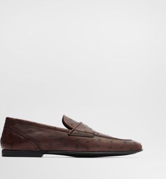 Dolce & Gabbana Slipper Aus Strau&szlig;enleder - Mann Driver Und Mokassins Braun 43