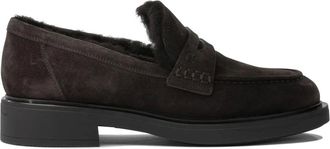Gianvito Rossi Femme, Chaussures, Brun, Taille: 40 EU Mocassins Harris doubl&eacute;s en shearling
