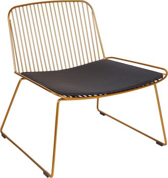 Beliani Metallstuhl Gold/schwarz aus Stahl mit Kunstleder-Sitz ohne Armlehnen Snorum