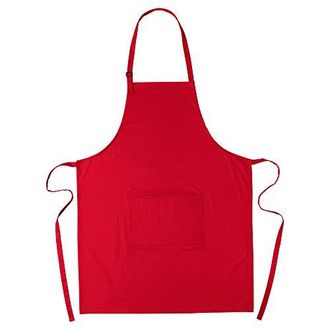 eBuy GB 2 St&uuml;ck Full K&uuml;che Sch&uuml;rze mit Fronttasche, Baumwolle, rot, 1 St&uuml;ck