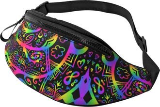 AOOEDM Psychedelic Trippy Fanny Waist Pack Bag for Men Women,Funny Belt Bag Bum Bag with Adjustable Strap for Traveling Hiking Cycling Running Festival Rave