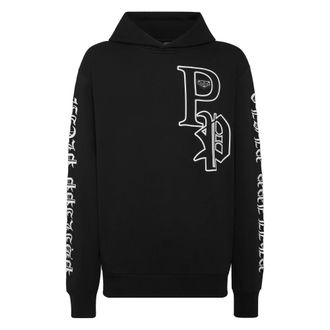 Philipp Plein Homme, Sweatshirts et sweats &agrave; capuche, Noir, Taille: M Sweat &agrave; capuche SweaT-shirt LS Gothic Plein
