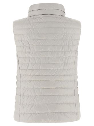 Moorer Womens Beige Polyester Sleeveless Jacket Clothing