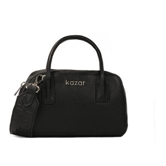 Kazar Femme, Sacs, Noir, Taille: ONE Size Petit sac &agrave; main noir avec bandouli&egrave;re et poign&eacute;es
