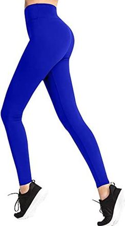 Generico Legging anti-cellulite pour femme &agrave; compression 3D - Pantalon modelant Push Up avec taille haute et sans couture, pour fitness, yoga et lipedma, bleu,