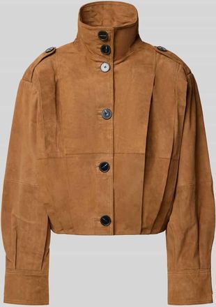 MY ESSENTIAL WARDROBE Jacke aus Ziegenvelours mit Drapierungen Modell Petra