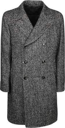Tagliatore Homme, Manteaux, Noir, Taille: XL Manteau crois&eacute; avec