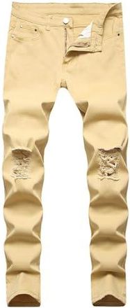 Generic Jean Homme Regular Jeans Pantalon Jeans Homme Style Gothique Sombre avec Imprim&eacute; et Coupe Large pour Une Mode High Street Unique