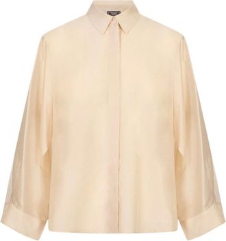 PESERICO Femme, Blouses et Chemises, Brun, Taille: 40 FR Chemise en organza