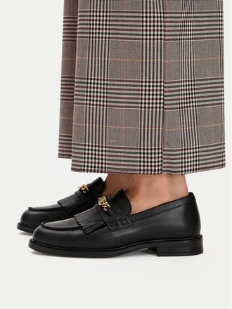 Tommy Hilfiger Slipper Th Chain Fringe Leather Loafer FW0FW09668 Schwarz