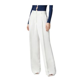 Pinko Weite Bein Leinenmischung Hose - - Trousers - Damen - Wei&szlig; - XS