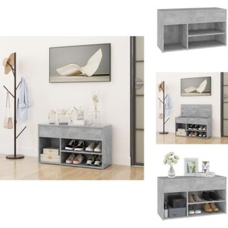 vidaXL Vidaxl - Banc &agrave; chaussures Gris b&eacute;ton 80x30x45 cm Bois ding&eacute;nierie - Banc Chaussure - Meuble Entr&eacute;e - Rangement Chaussures - Banc Rangement