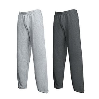 Fruit Of The Loom Lot de 1 / 2 pantalons de jogging pour homme S-M-L-XL-XXL, 1 x gris + 1 x Dark Heather, M