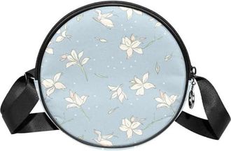 Generic Sac &agrave; bandouli&egrave;re Circle pour femme, petit sac &agrave; bandouli&egrave;re blanc avec fermeture &eacute;clair, bretelles r&eacute;glables, sac &agrave; main rond d&eacute;contract&eacute; pour femmes