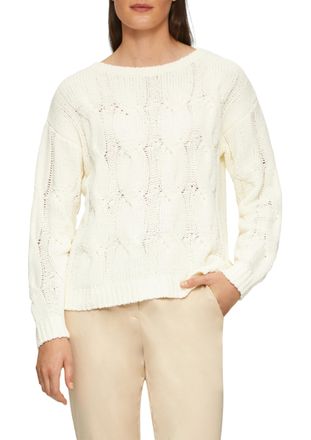 s.Oliver Weicher Strickpullover mit Zopfmuster