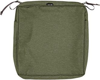 Classic Accessories Montlake Wasserabweisender Outdoor-Sitzkissenbezug, Terrassenmöbel, Stuhlkissen, 48 x 48 x 7,6 cm, Farngrün meliert