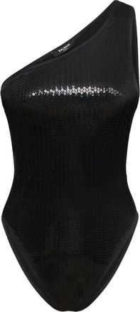 Balmain Femme, Tops, Noir, Taille: 34 FR Maillot de bain une pi&egrave;ce asym&eacute;trique