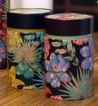 Eigenart Casa RF75117 RF75117 Lot de 2 bo&icirc;tes rondes en m&eacute;tal avec couvercle &agrave; visser et capacit&eacute; de 150 g