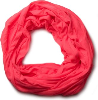 styleBREAKER Damen Jersey Loop Schlauchschal in Crash-Optik | Leichter elastischer Sommerschal Unifarben | Weich & Modisch | One Size, Farbe:Neonrot