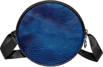 Generic Petit sac &agrave; bandouli&egrave;re circulaire pour femme, petit sac &agrave; bandouli&egrave;re avec fermeture &eacute;clair et bretelles r&eacute;glables style d&eacute;contract&eacute; pour femmes et f