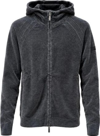 Roberto Ricci Design Velvet Techno Wash Hood Zip Knit - Homme - Sweatshirts et sweats &agrave; capuche - Gris - Taille: XL