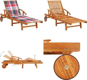 vidaXL Vidaxl - Sonnenliege mit Auflage Akazie Massivholz - Sonnenliege - Gartenmöbel - Holz-Sonnenliege - Liege - Outdoor Möbel - Home & Living