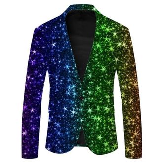 Generic Veste multicolore pour homme - Motif losanges - Veste de carnaval - Veste de clown Harlequin - Coupe ajust&eacute;e - Imprim&eacute; - Veste de costume pour les loi